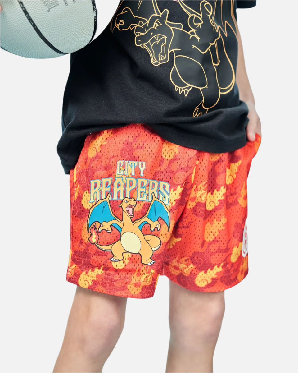 Kids Overtime Elite | Pokémon City Reapers Charizard Shorts – OVERTIME
